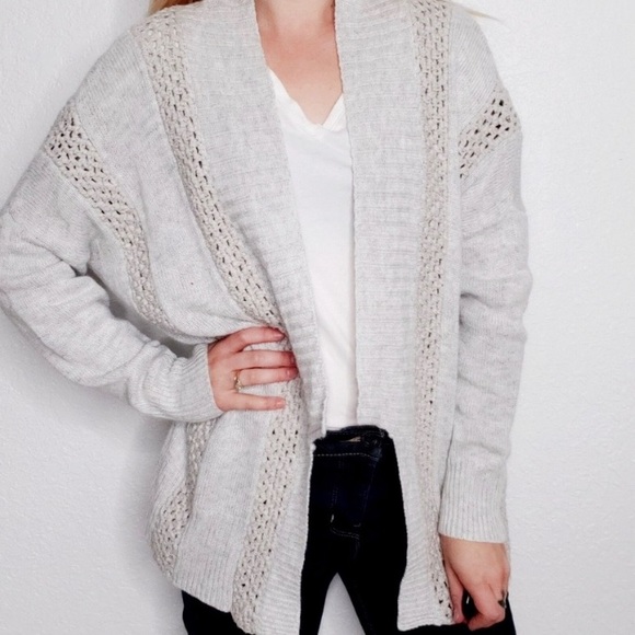 Sundance | Sweaters | Sundance Gray Open Crocheted Knit Cardigan ...
